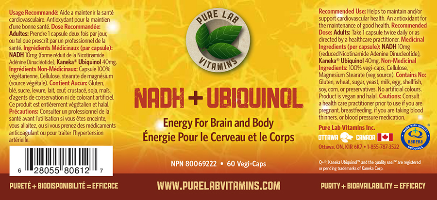CoQ10+NADH - Supports Cardiovascular Health - Antioxidant for Good Health
